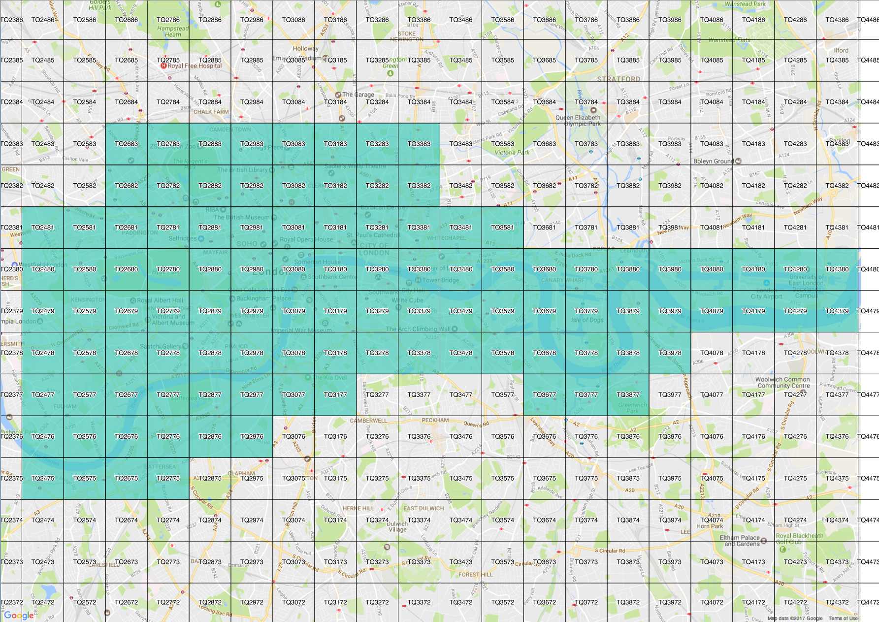 1km2 tiles of 3D Model of London | AccuCities