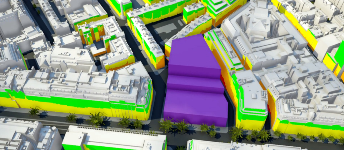 3D city models used for Different Massing Options Impact Daylight Study ...